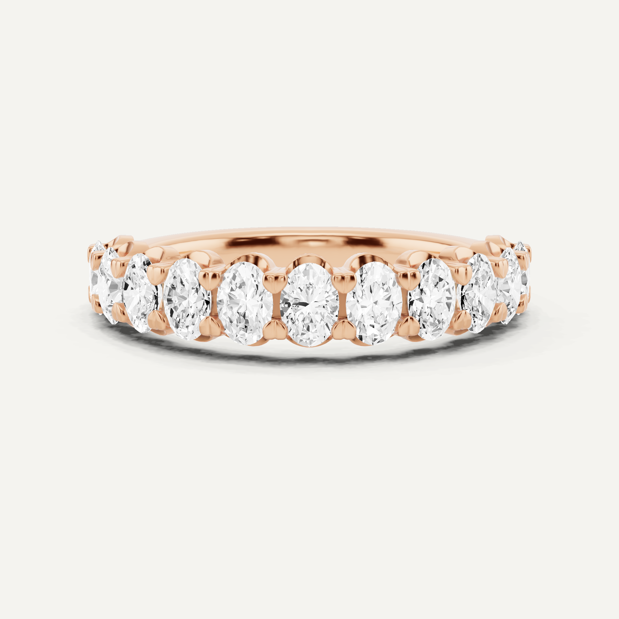 1 ctw Oval Diamond Eleven Stone Wedding Band - Von Diamonds